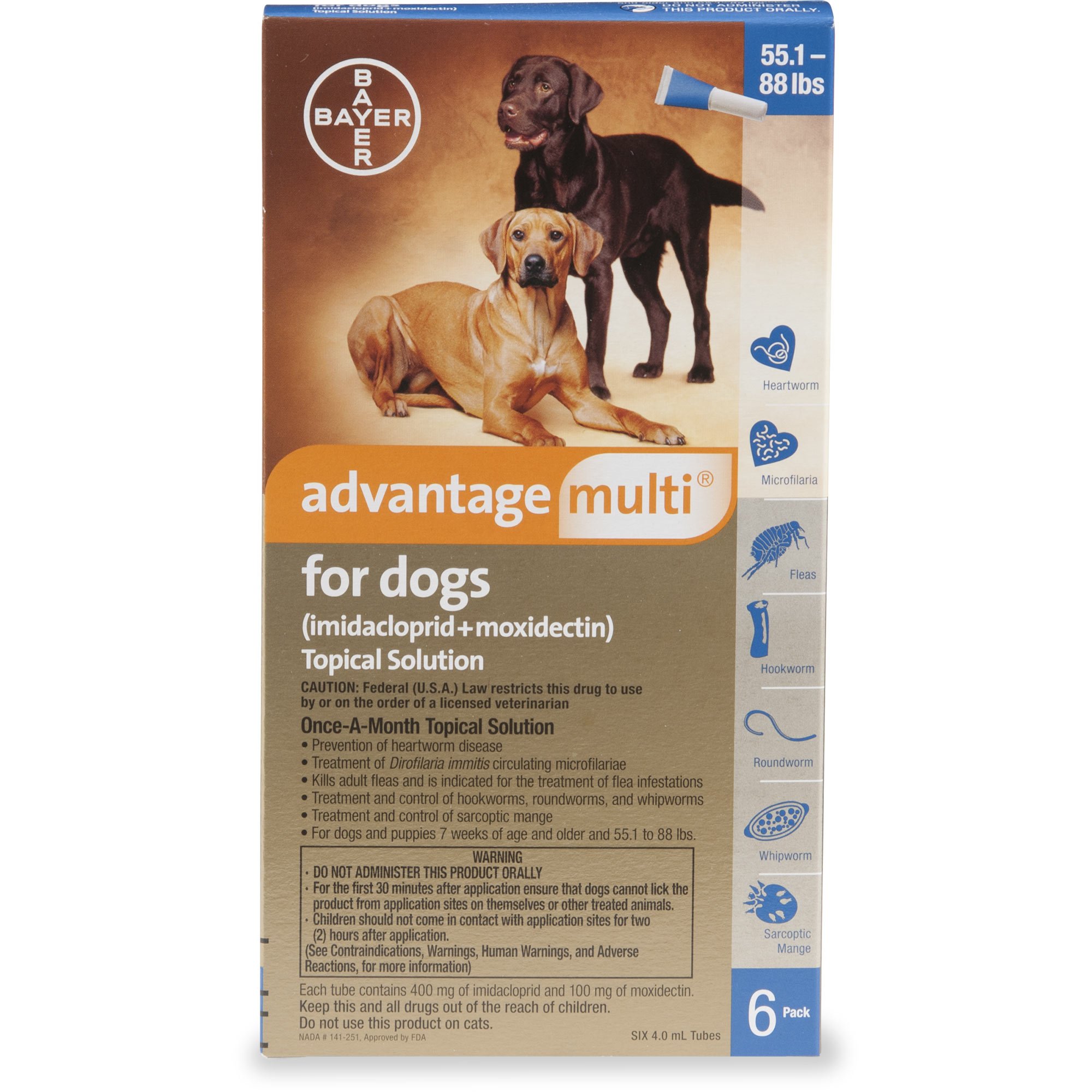 Advantage Multi Topical Solution for Dogs 55.1 to 88 lbs. | Petco