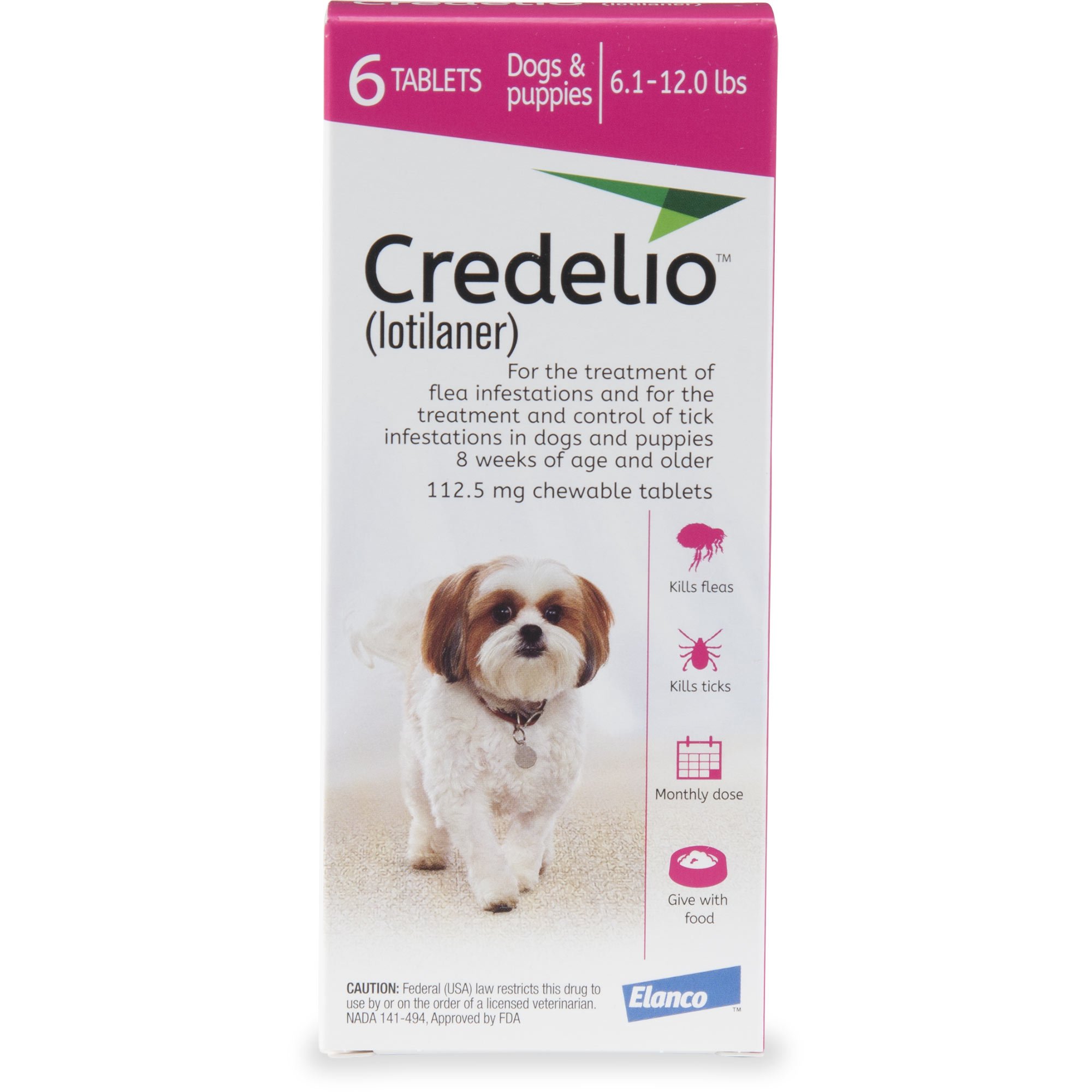 Credelio Chewable Tablets for Dogs 6.1-12 lbs. - Pink | Petco